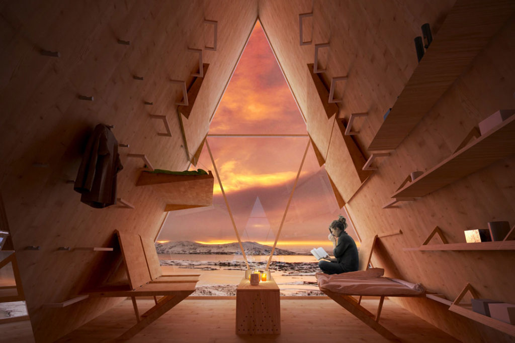 Refuge design avec tout le confort nécessaire